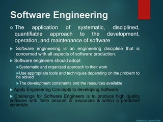 software engineering BASICS ARCHITECTURE | PPT