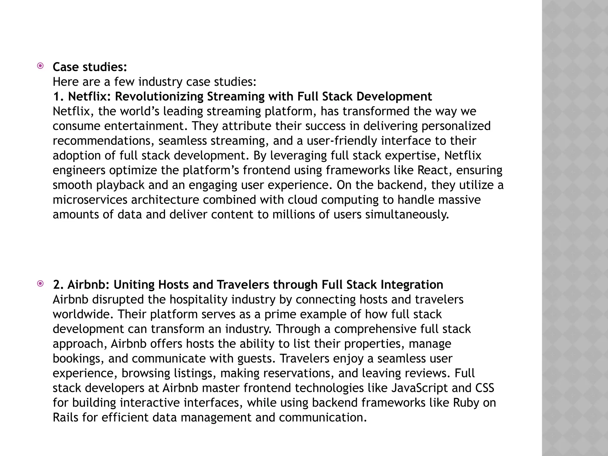 Software engineering, full stack development | PPTX | Web Development | Internet