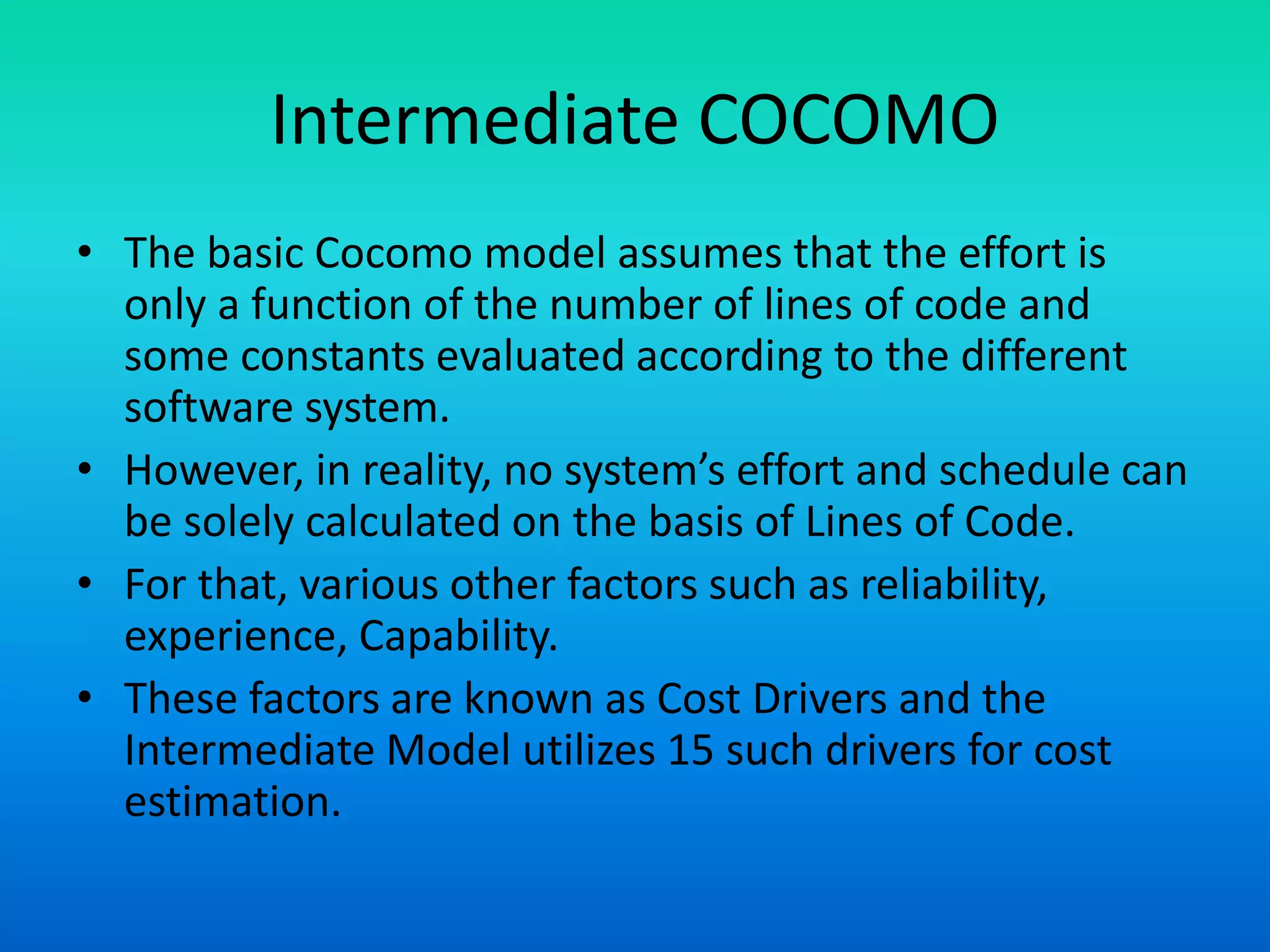 Software engineering 10 software cost estimation cocomo | PPTX