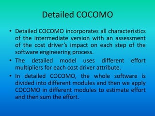 Software engineering 10 software cost estimation cocomo | PPTX