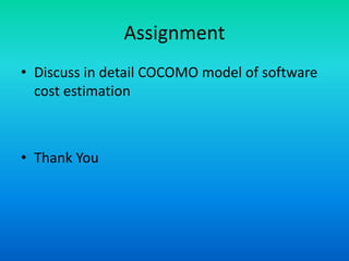Software engineering 10 software cost estimation cocomo | PPTX