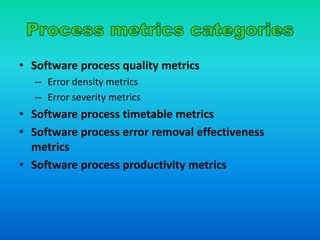 Software engineering 12 process quality metrics | PPT
