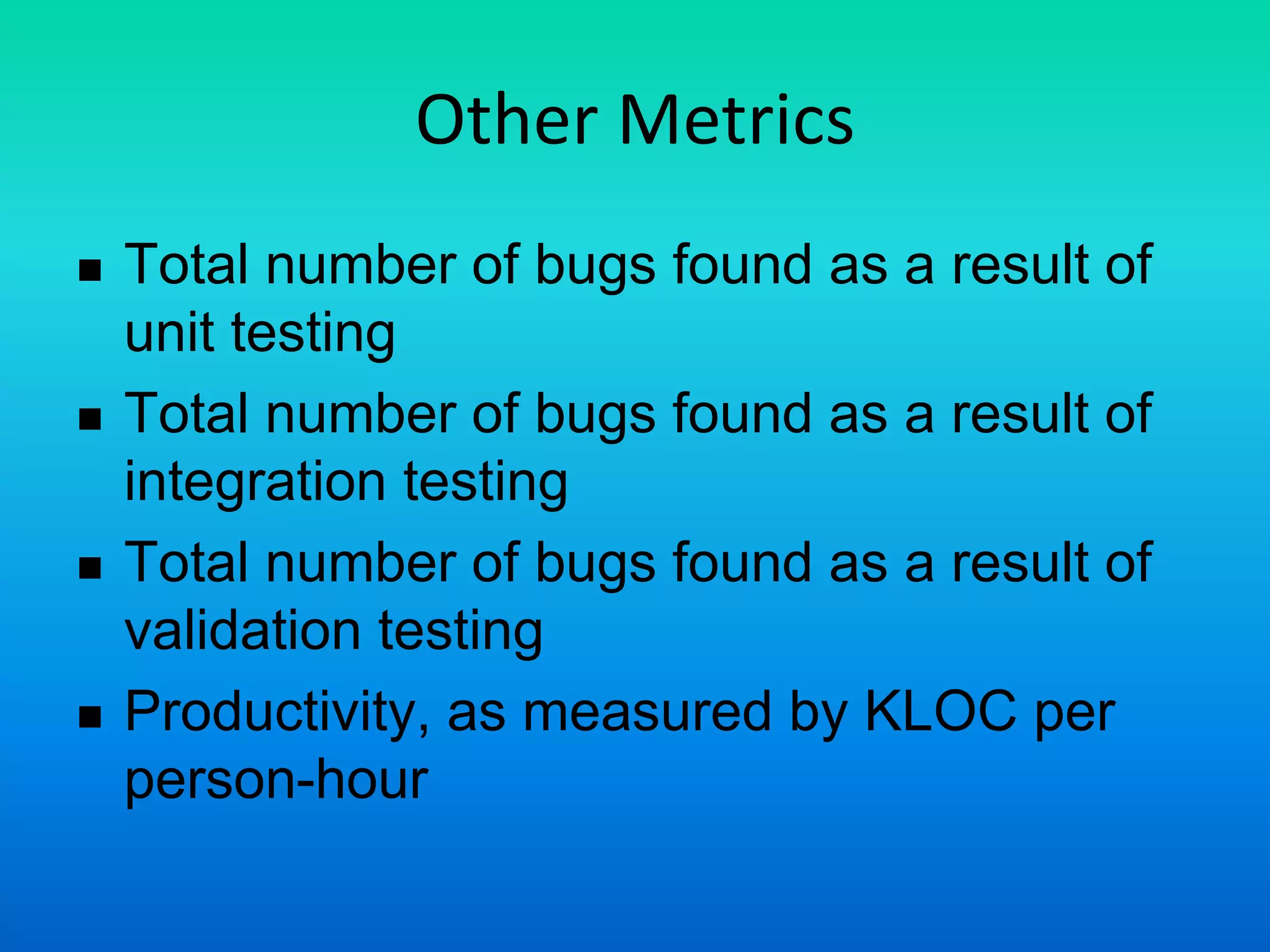 Software engineering 14 software quality metrics | PPT