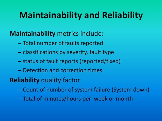 Software engineering 14 software quality metrics | PPT