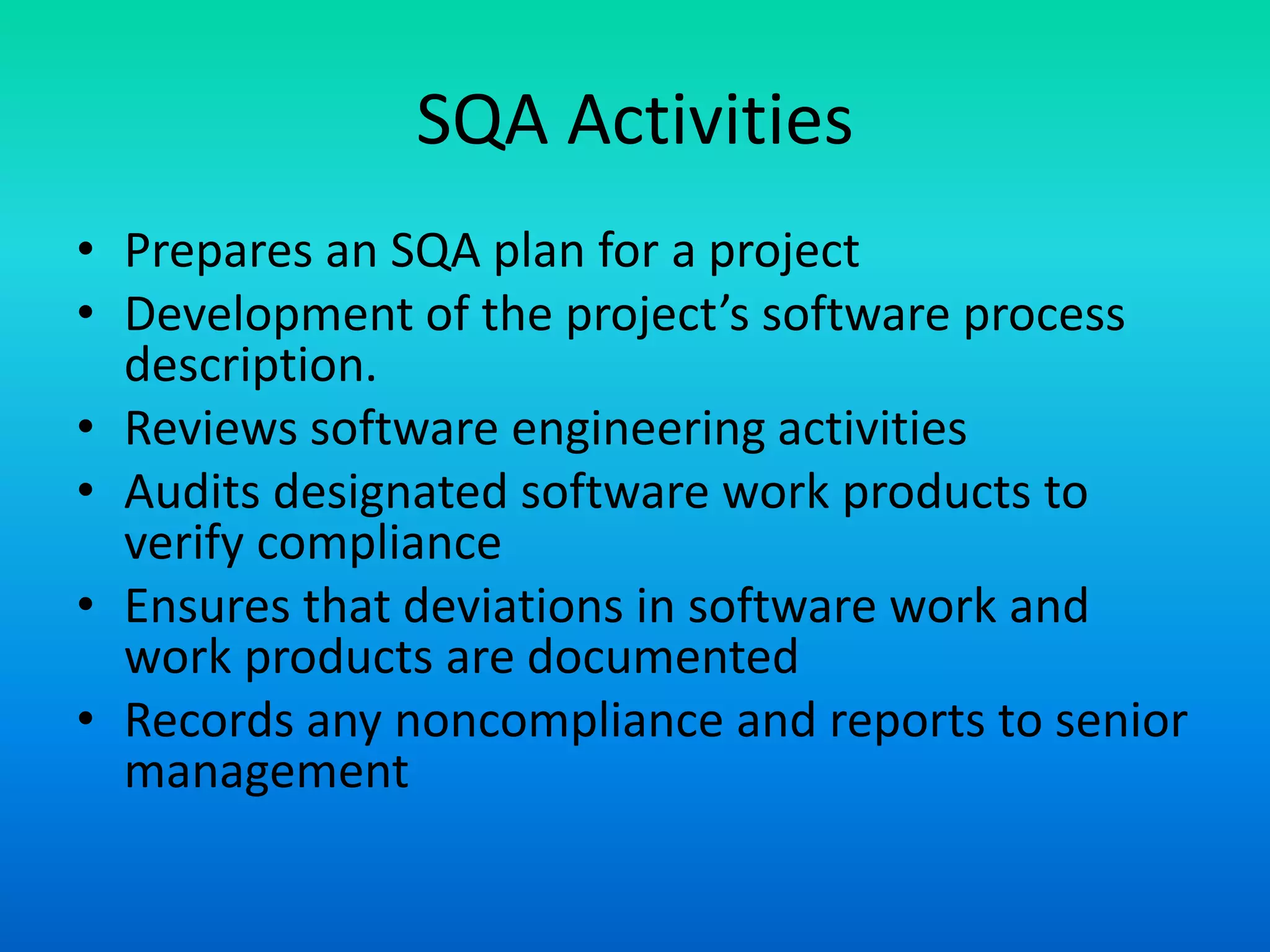 Software engineering 15 software quality assurance practices | PPT