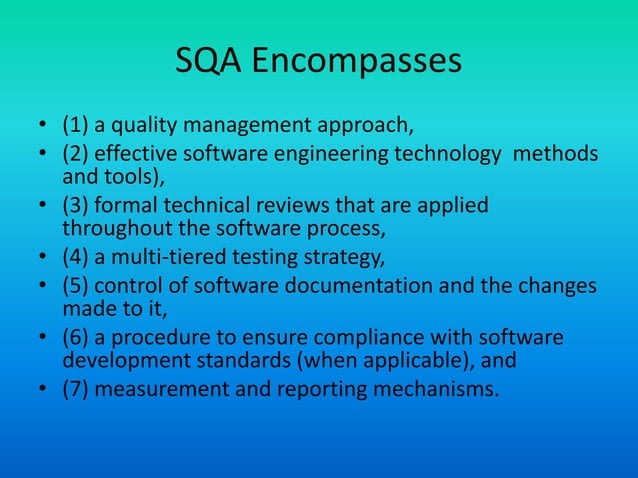 Software engineering 15 software quality assurance practices | PPT