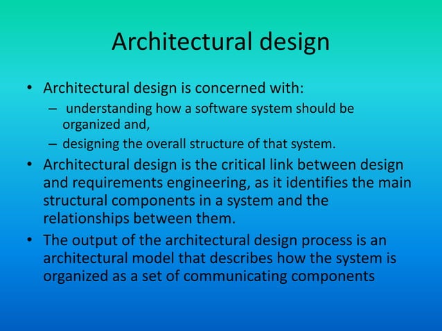 Software engineering 17 architectural design | PPT