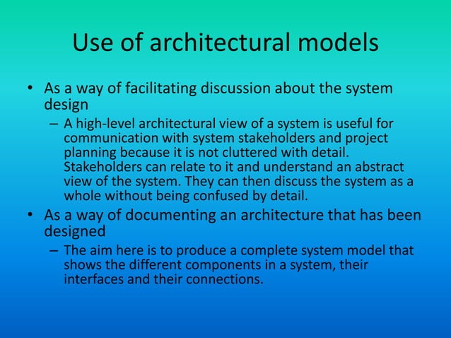 Software engineering 17 architectural design | PPT