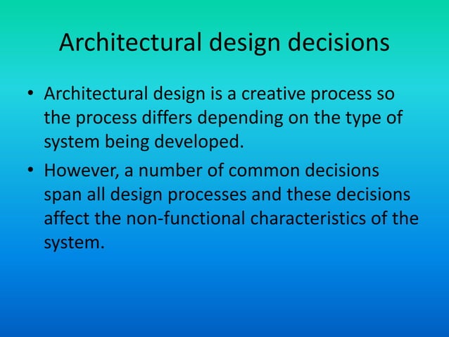 Software engineering 17 architectural design | PPT
