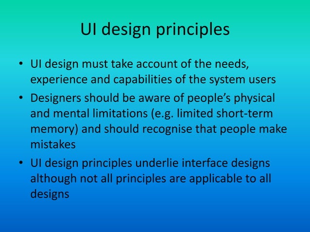 Software engineering 18 user interface design | PPT