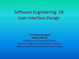 Software engineering 18 user interface design | PPT