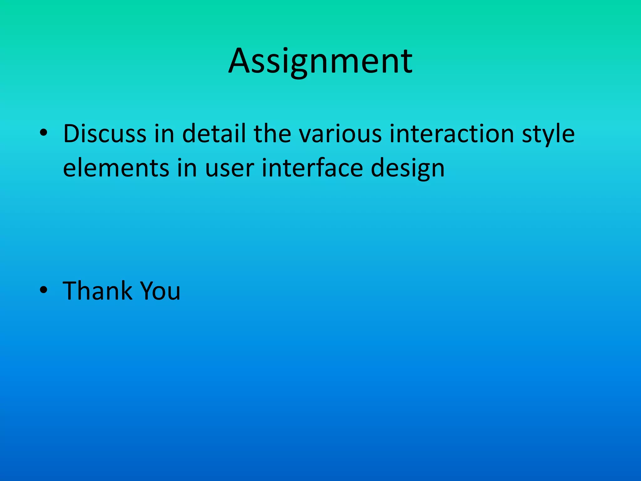 Software engineering 19 user interface design elements | PPTX