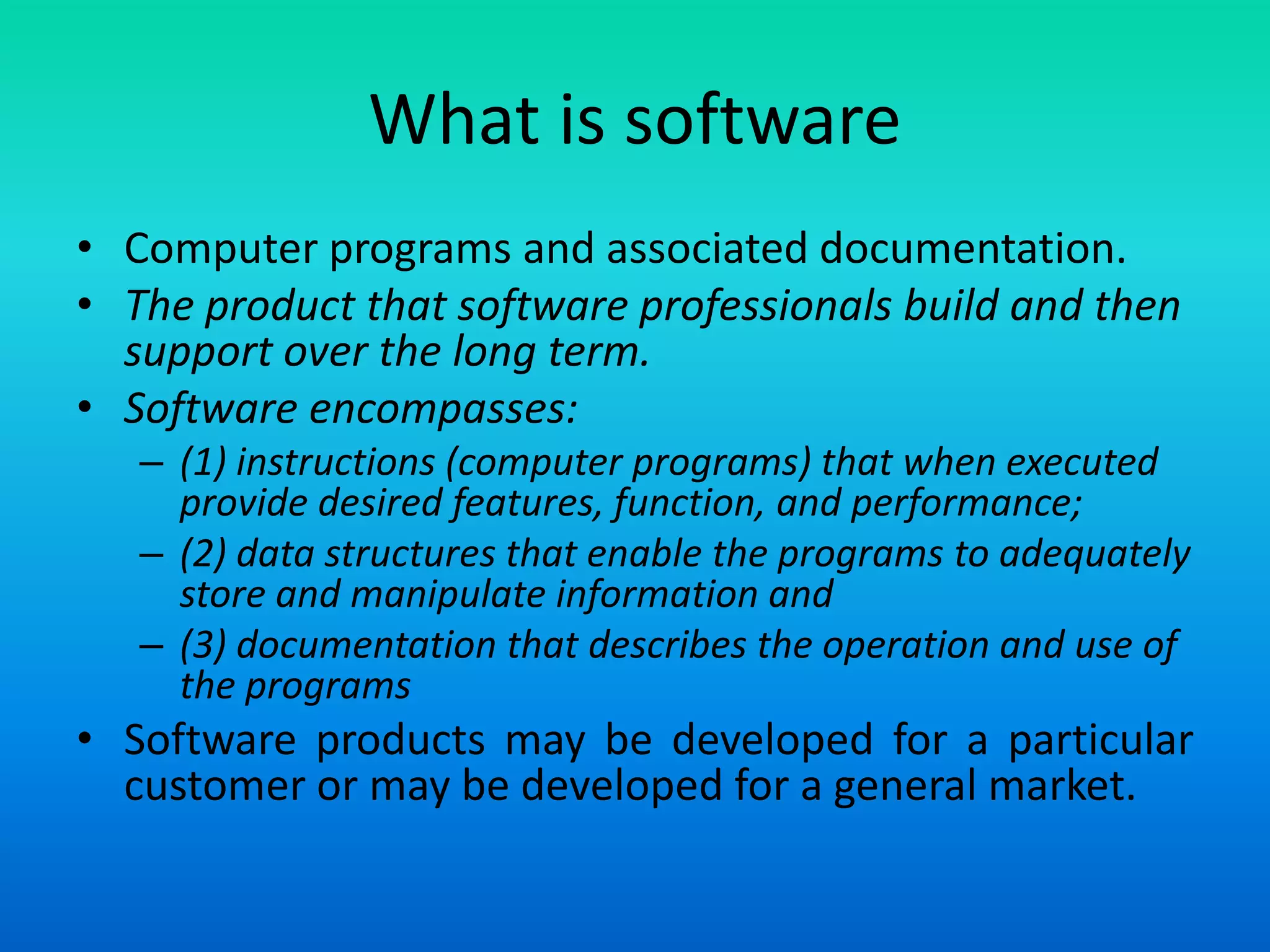 Software engineering 1 software concepts | PPT