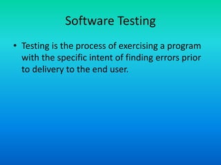 Software engineering 20 software testing | PPT