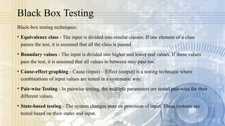 Software engineering Testing technique,test case,test suit design | PPT