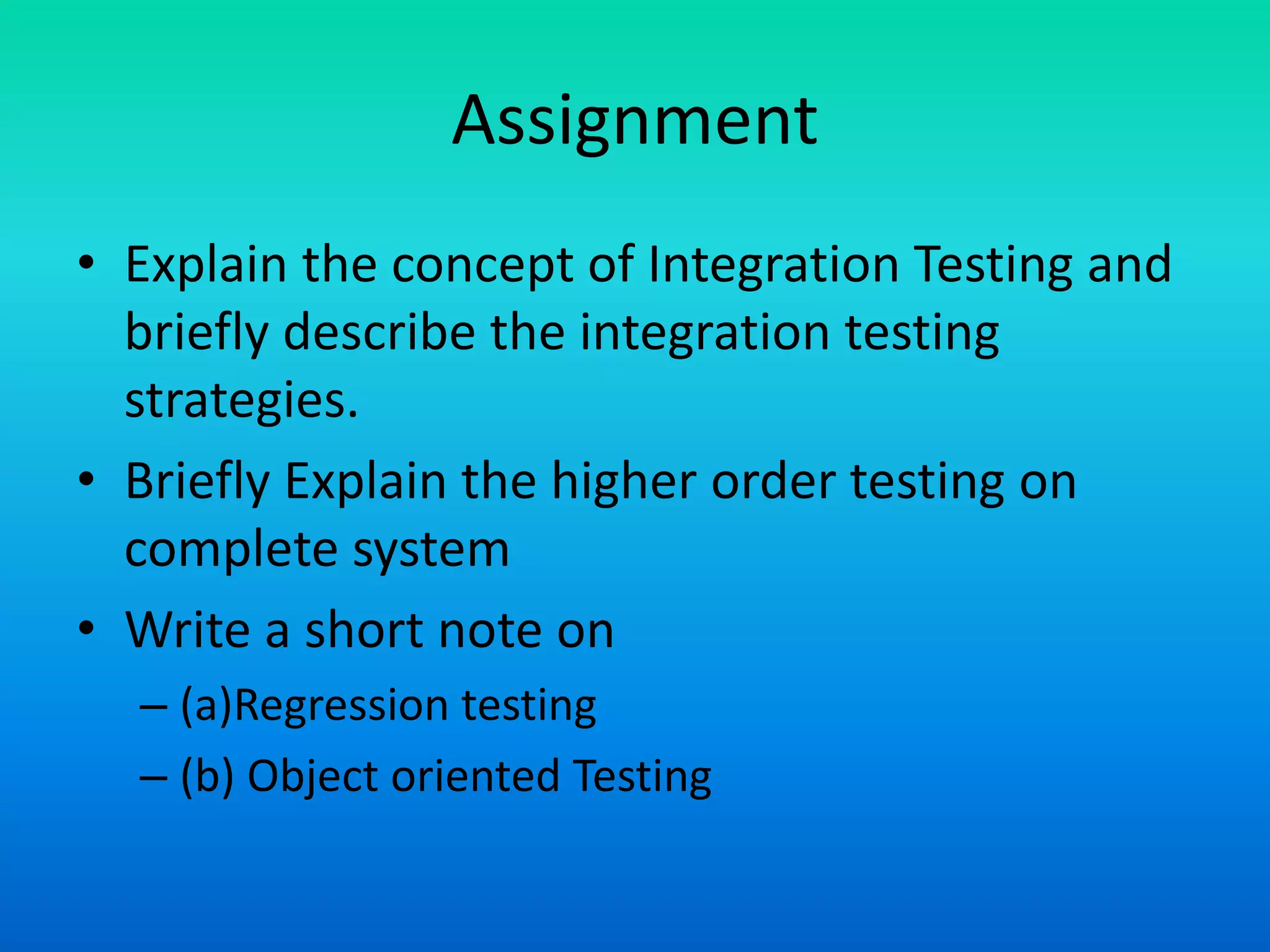 Software Engineering 21 Integration Testing Pptx