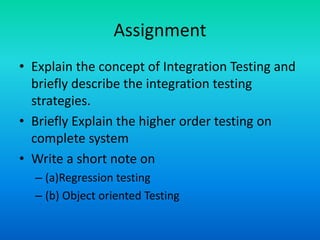 Software engineering 21 integration testing | PPTX