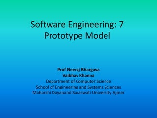 Software engineering 7 prototype model | PPT