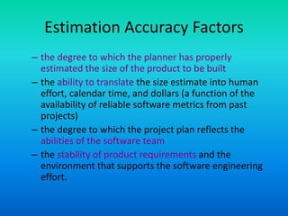 Software engineering 8 Software project planning | PPT