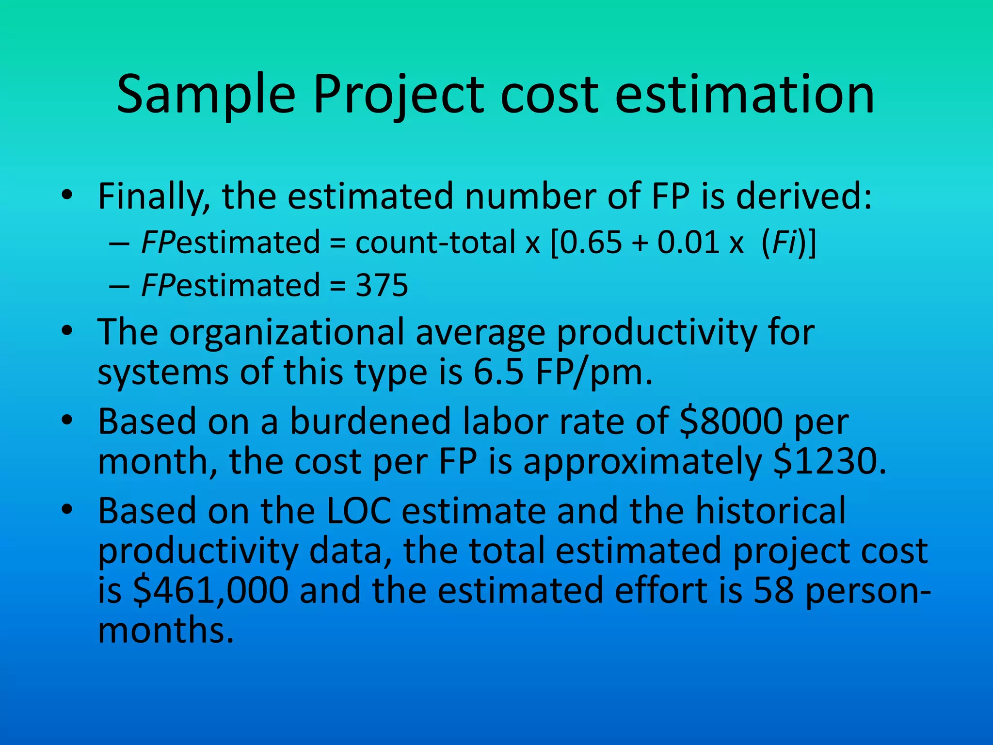 Software engineering 9 software cost estimation | PPTX