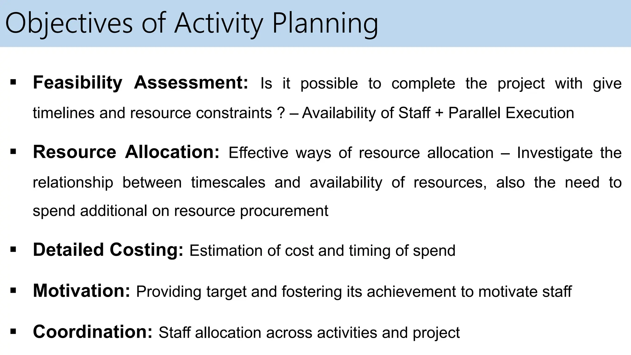 Software Engineering and Project Management - Activity Planning | PPTX