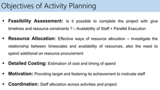 Software Engineering and Project Management - Activity Planning | PPTX