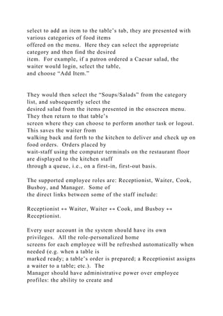 Software Engineering Course Project Restaurant Automation .docx ...