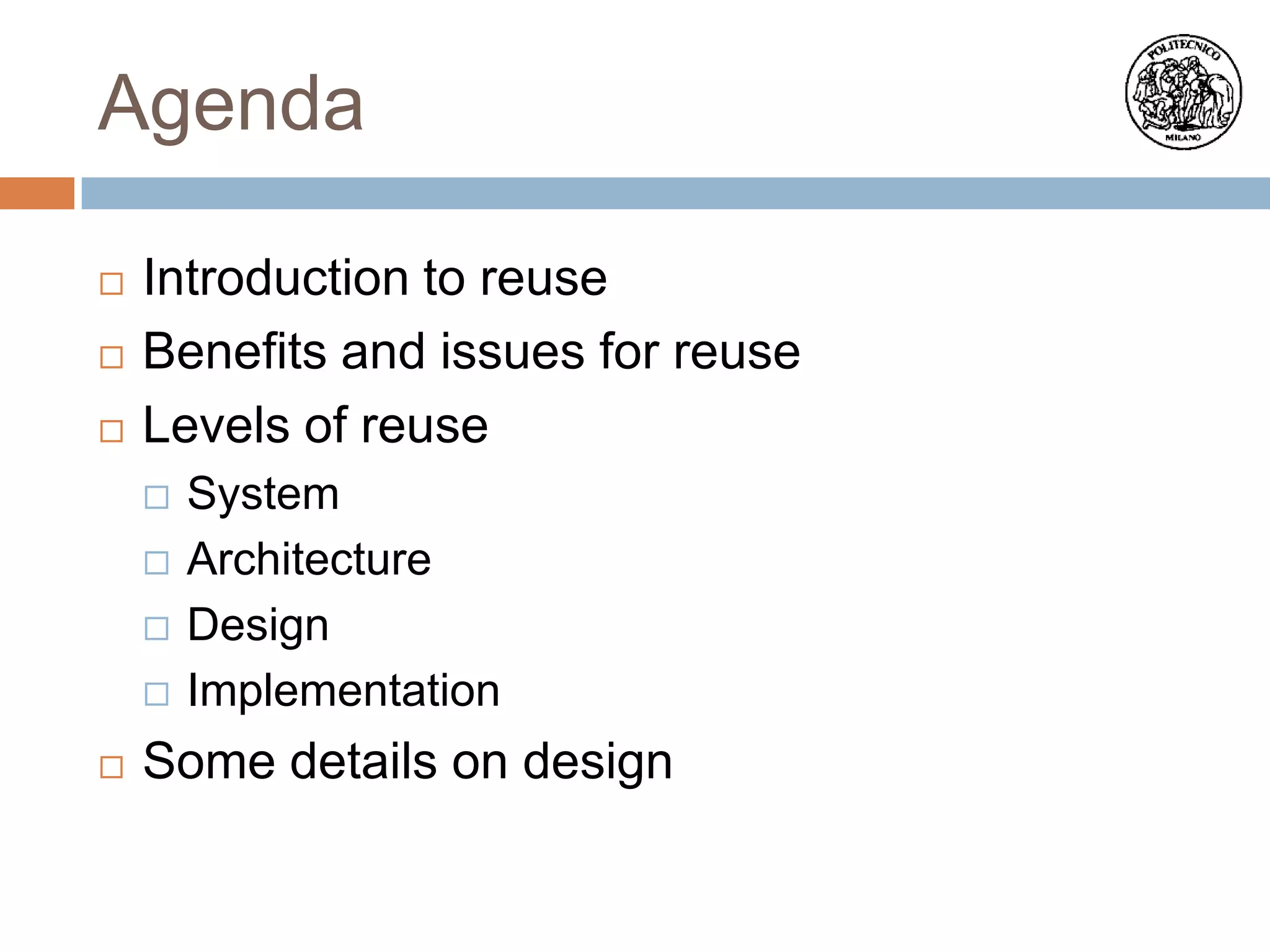 Software engineering: design for reuse | PPTX