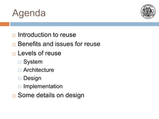 Software engineering: design for reuse | PPTX