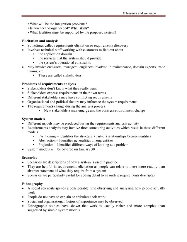 Software engineering lecture notes | PDF