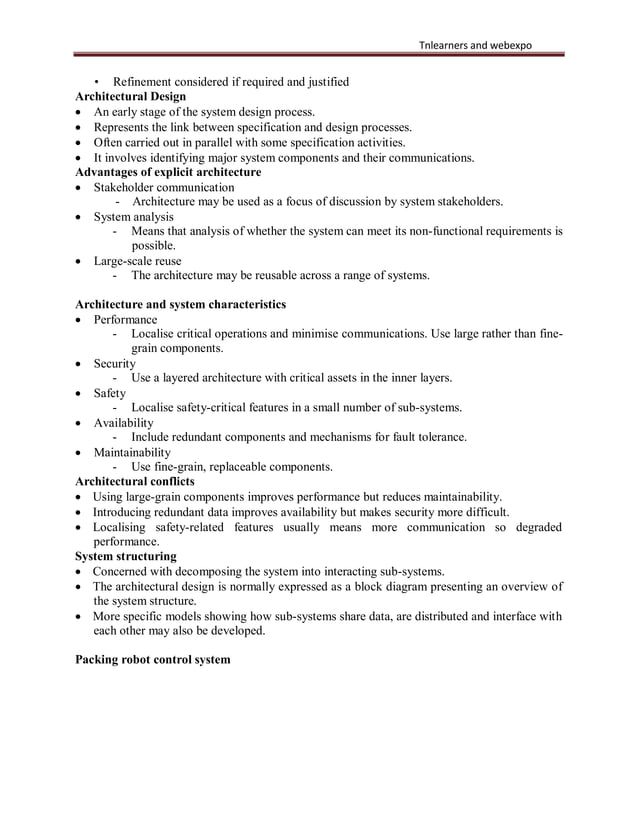 Software engineering lecture notes | PDF