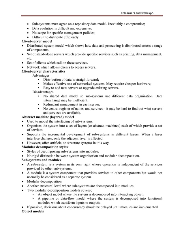 Software engineering lecture notes | PDF