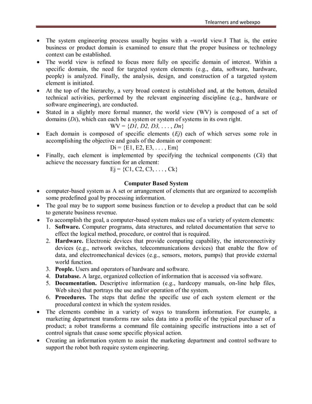 Software engineering lecture notes | PDF