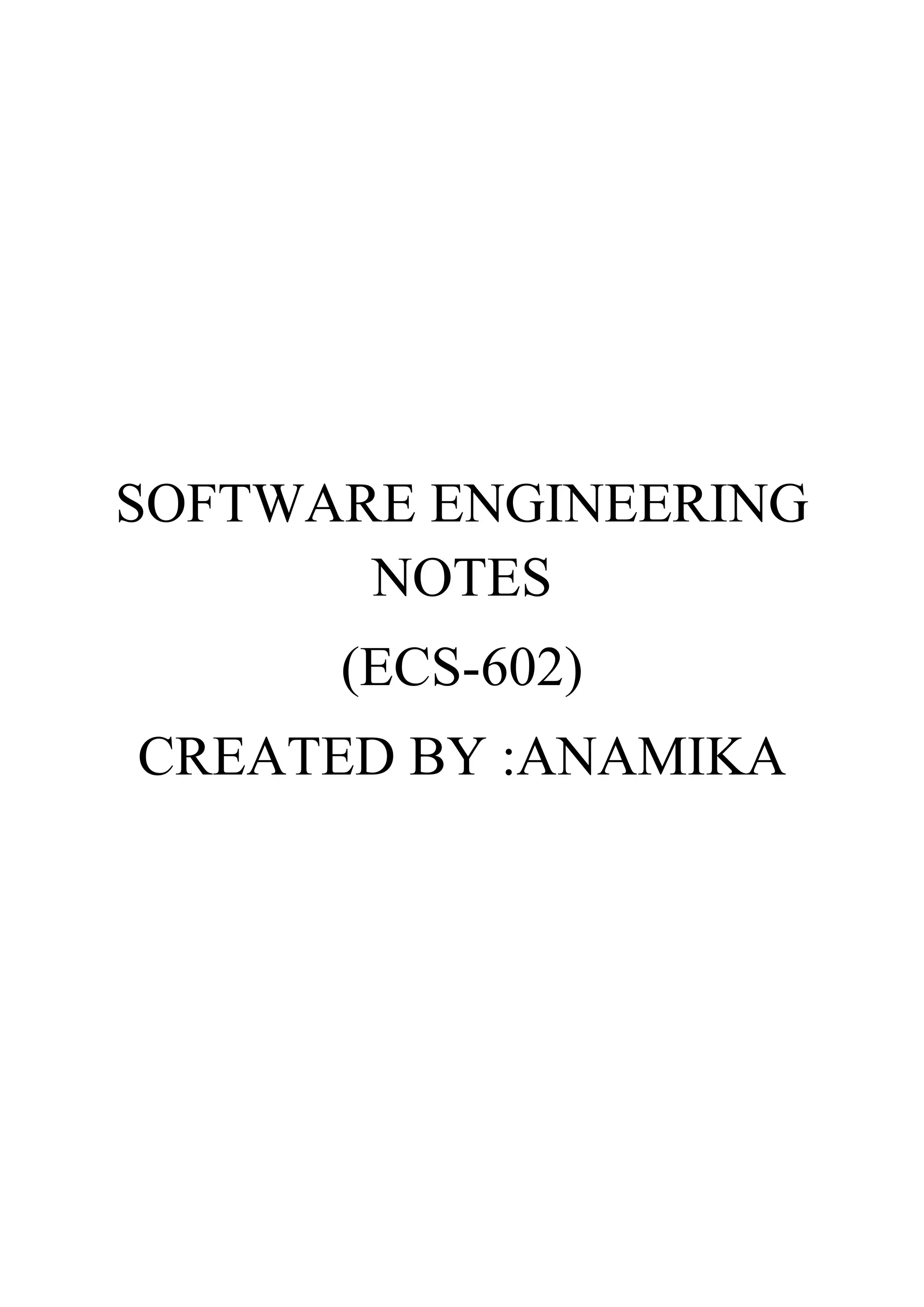 Software engineering notes | DOCX
