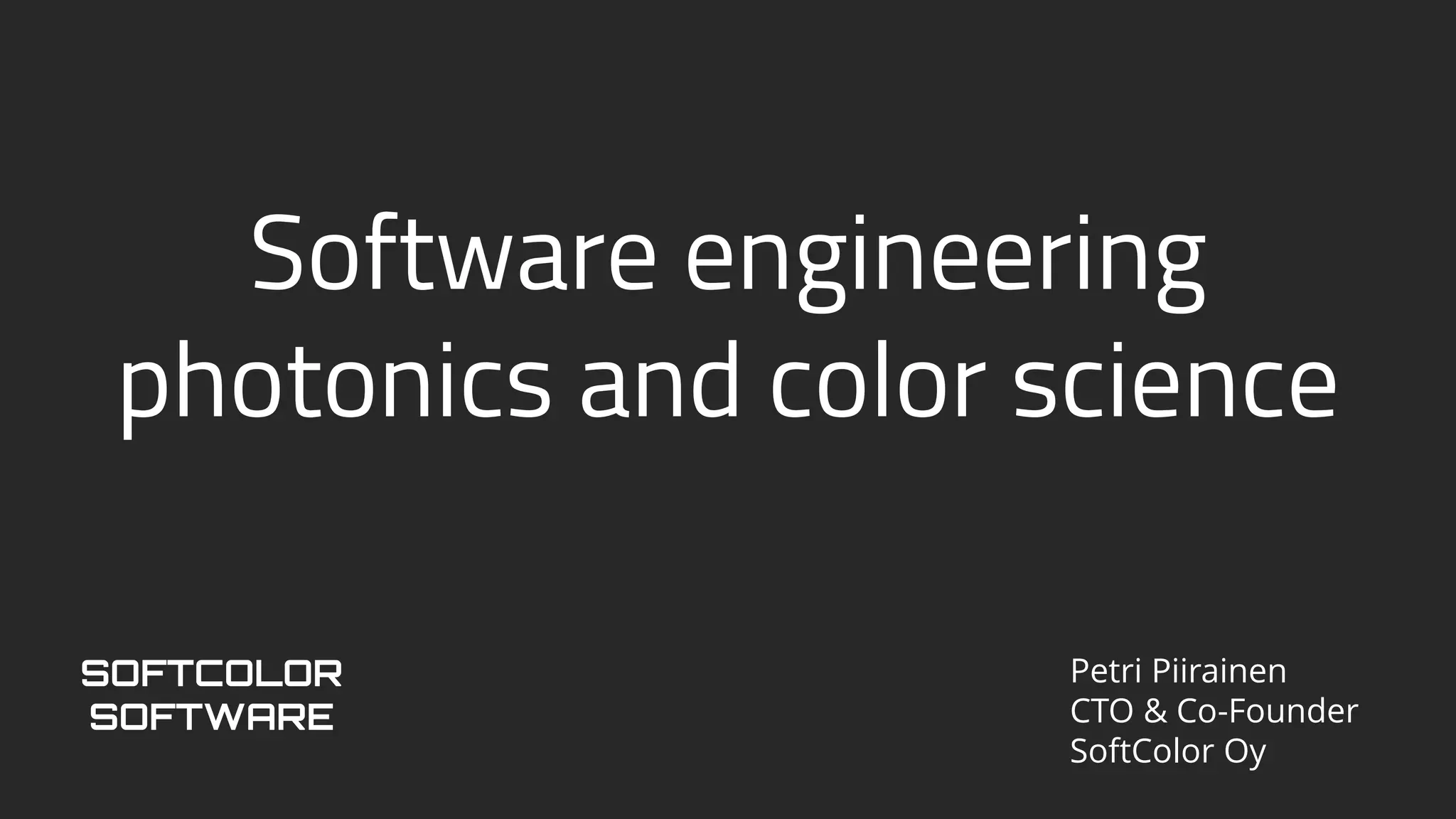 Software engineering photonics and color science | PPT