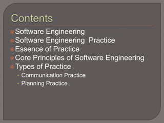 Software Engineering Practice | PPTX | Computer Software and Applications | Computing