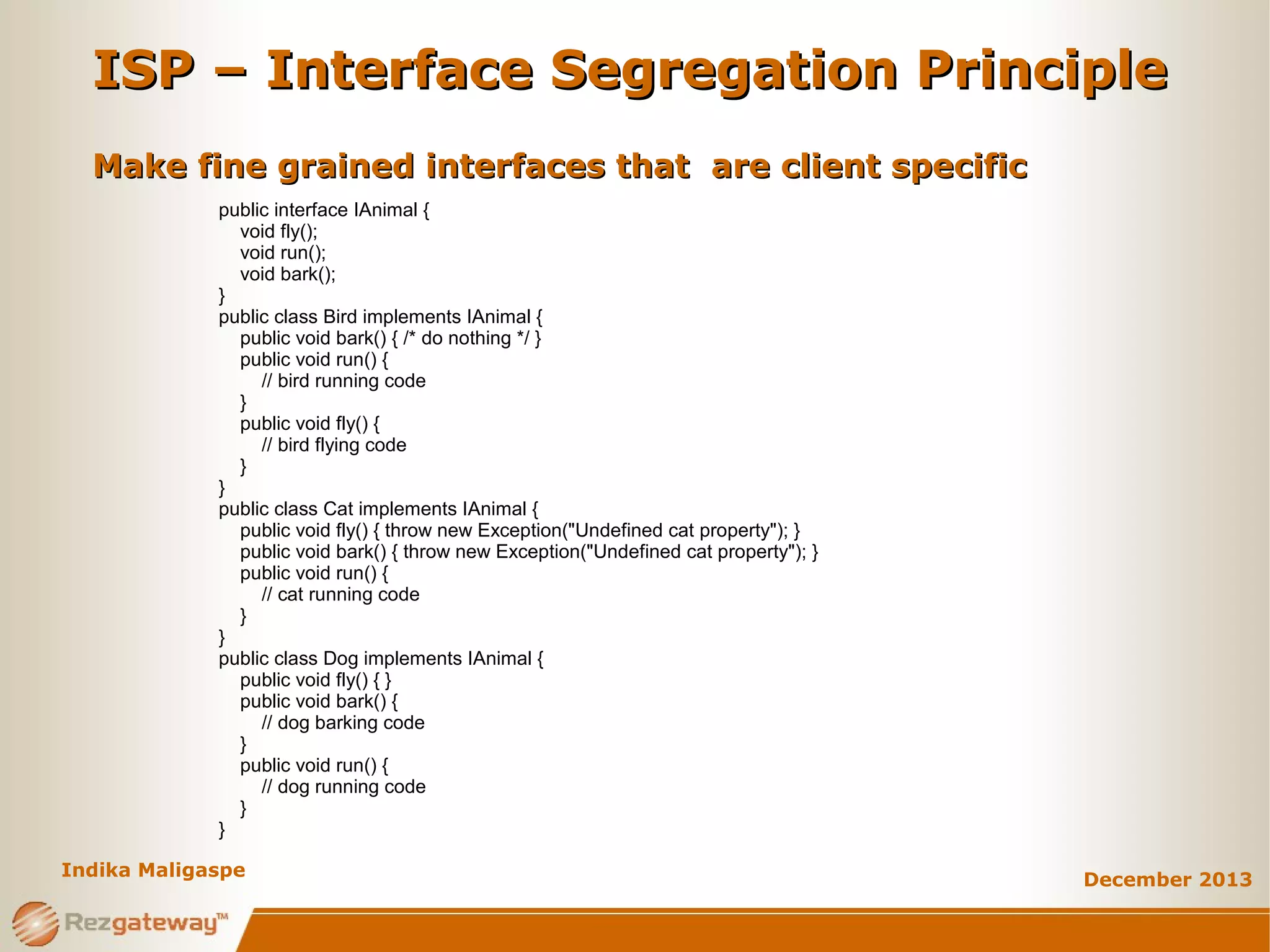 Object Oriented Software Design Principles | PPT