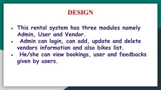 Software engineering project(Bikes and scooters rental system) | PPTX