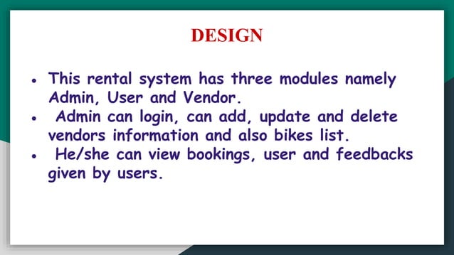 Software engineering project(Bikes and scooters rental system) | PPTX ...