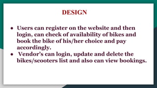 Software engineering project(Bikes and scooters rental system) | PPTX
