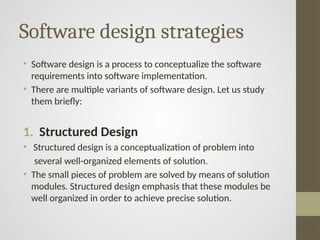 Software design strategies in Software engineering | PPTX