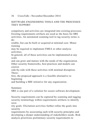 SOFTWARE ENGINEERING TOOLS AND THE PROCESSES THEY SUPPORTC.docx