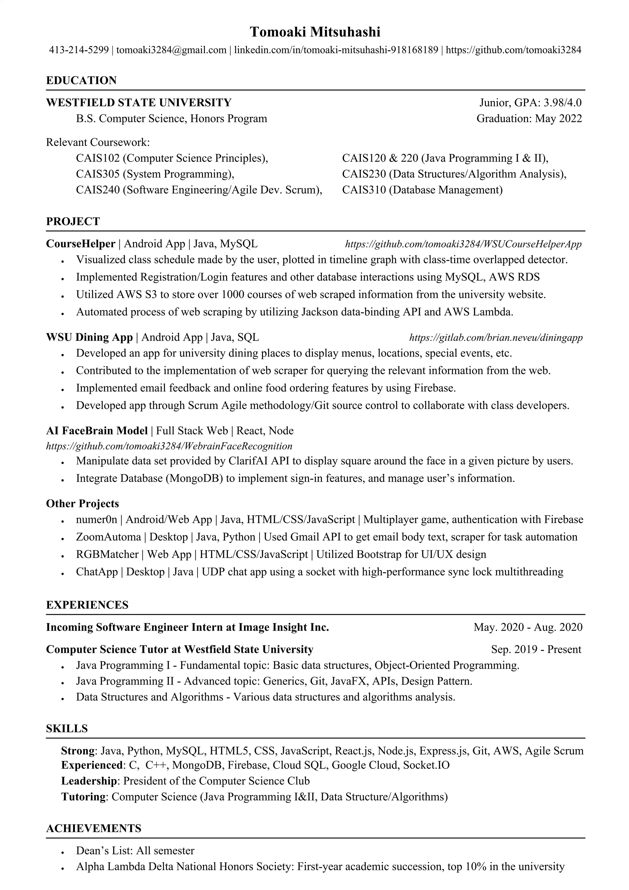 Software engineer resume | PDF