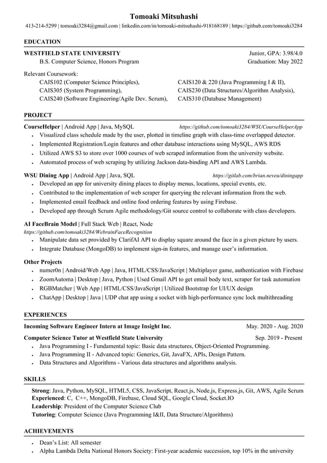 Software engineer resume | PDF