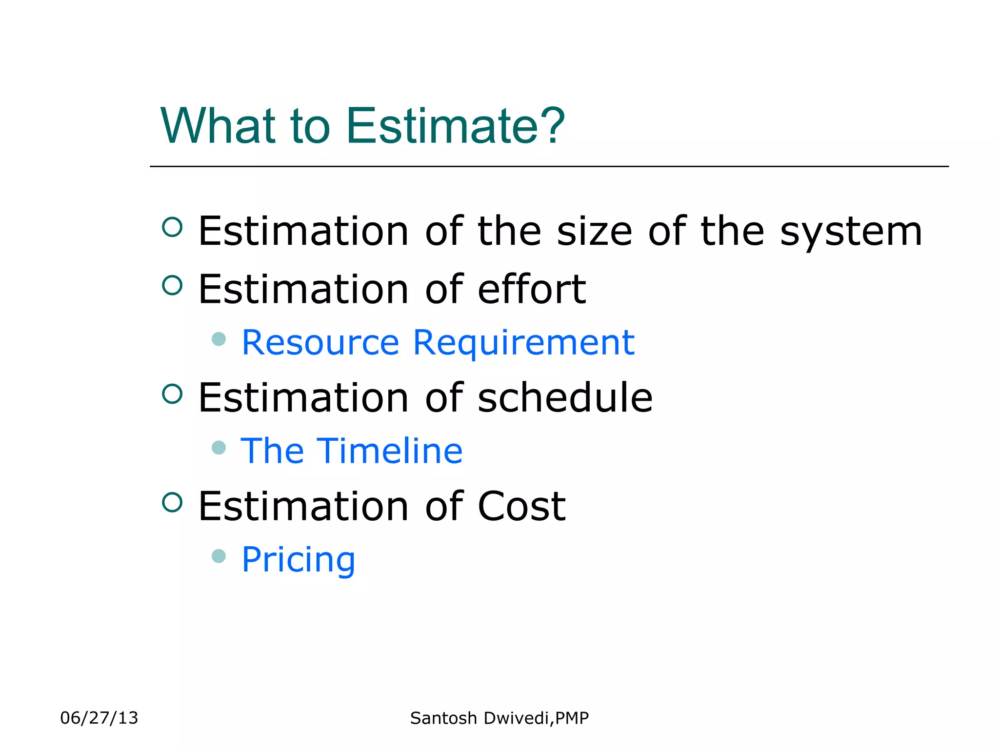 Software estimation and measurement | PPT | Computer Software and Applications | Computing