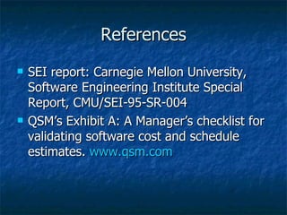 Software Estimation Checklist | PPT