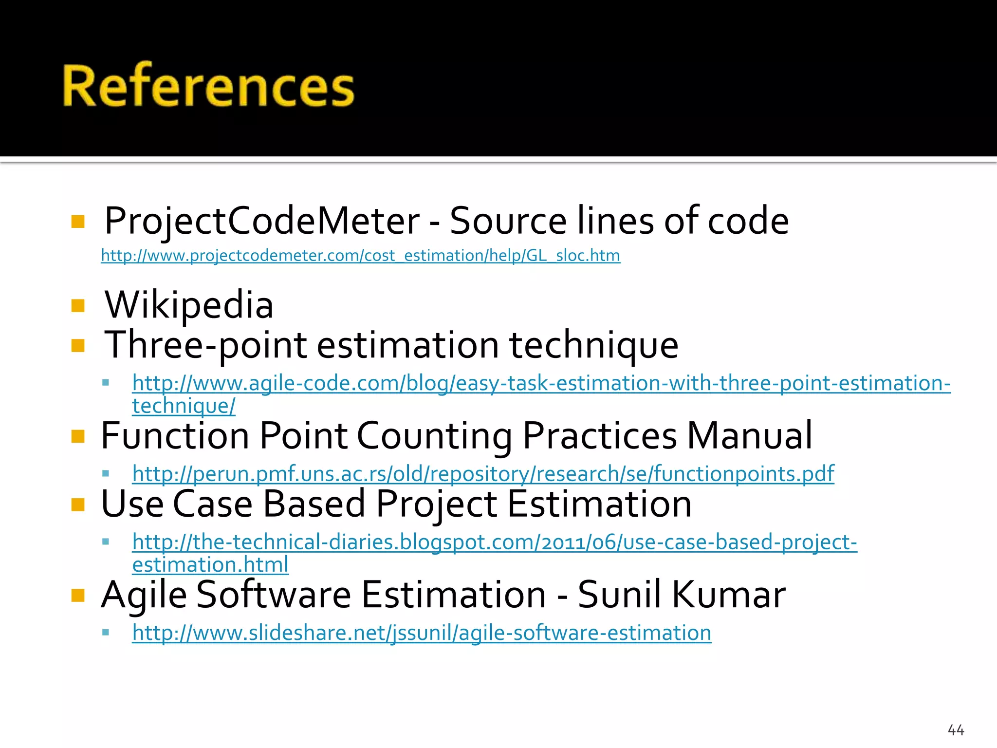 Software Estimation Techniques Ppt