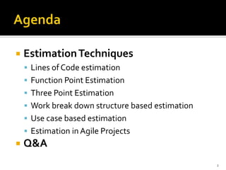 Software estimation techniques | PPTX