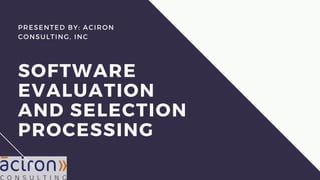 Software Evaluation and Selection Processing | PDF