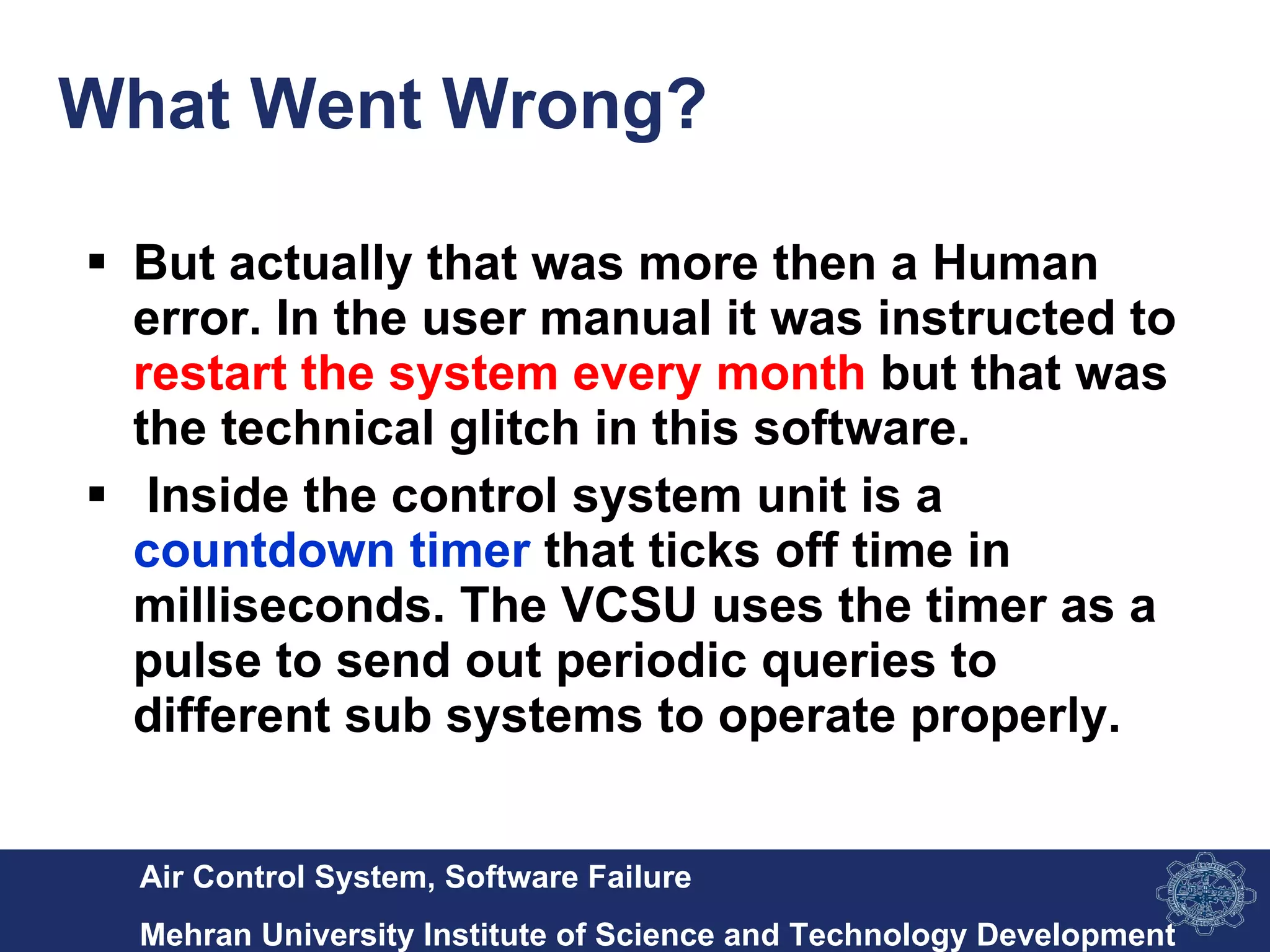 Software Failure Air Traffic Control System | PPT